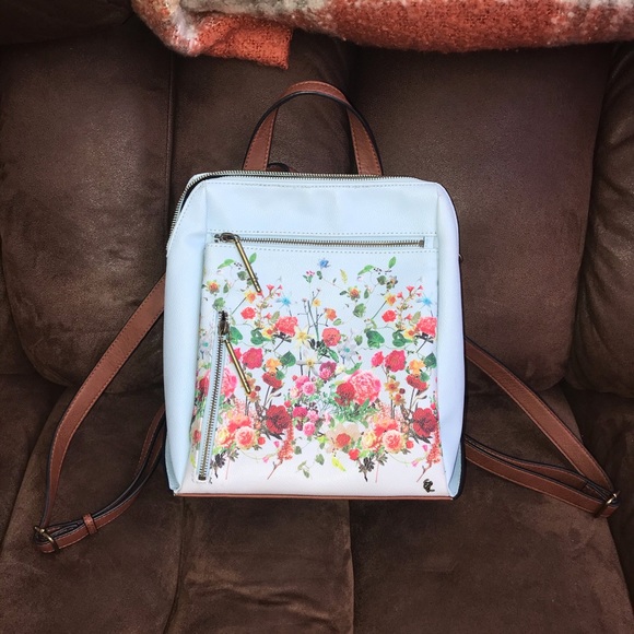 Elliott Lucca | Bags | Elliott Lucca Light Blue Floral Backpack | Poshmark